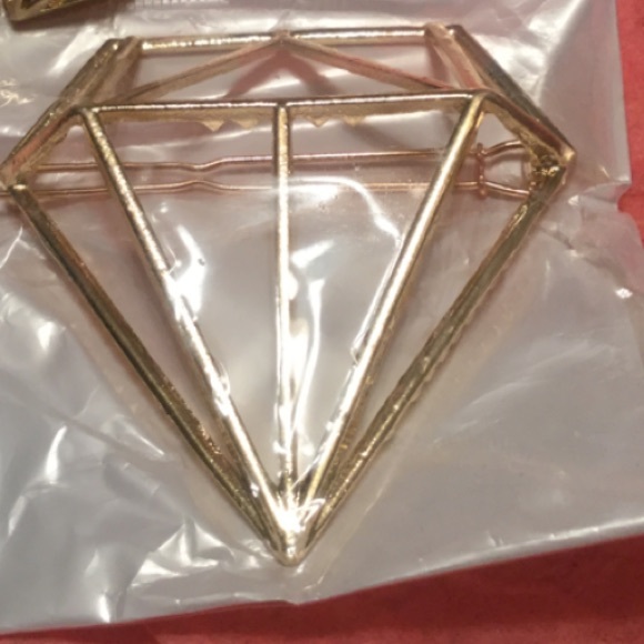 Accessories | Gold Hair Barrett Diamond Shape | Poshmark